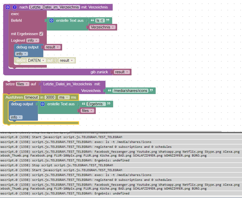 (Gelöst) Kein Rückgabewert bei Blockly Funktion gib zurück