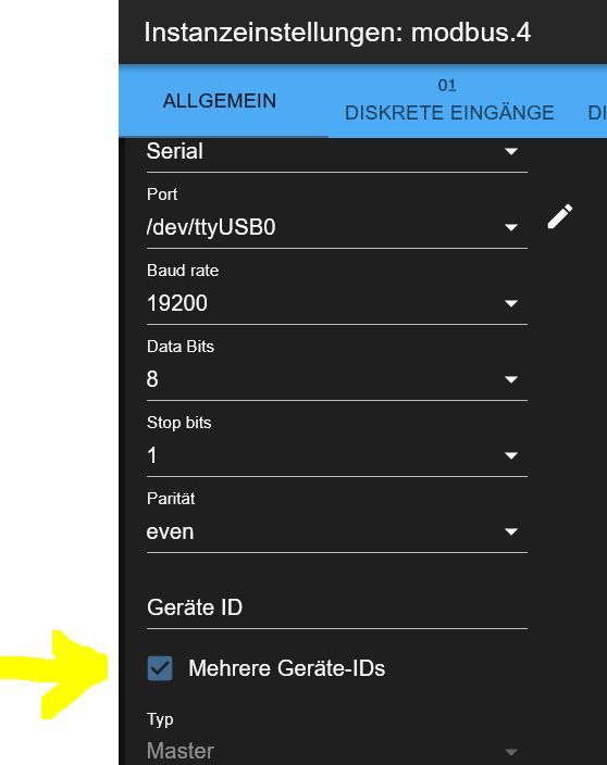 Modbus RTU mehrer Teilnehmer