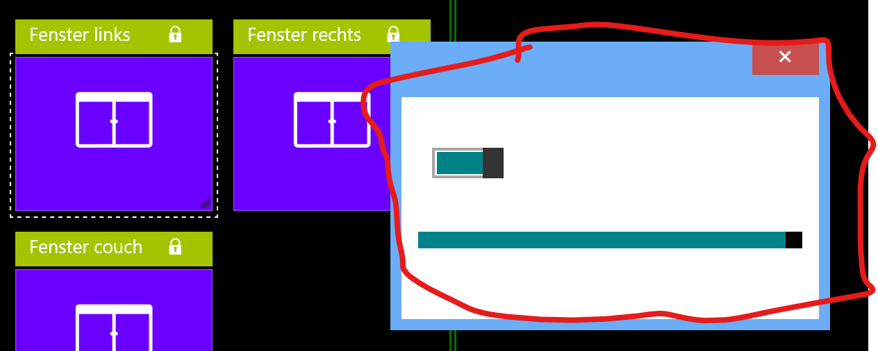 Metro tile Dialog Beschriftung
