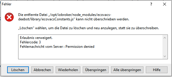 WinSCP keine Schreibrechte WinSCP keine Schreibrechte