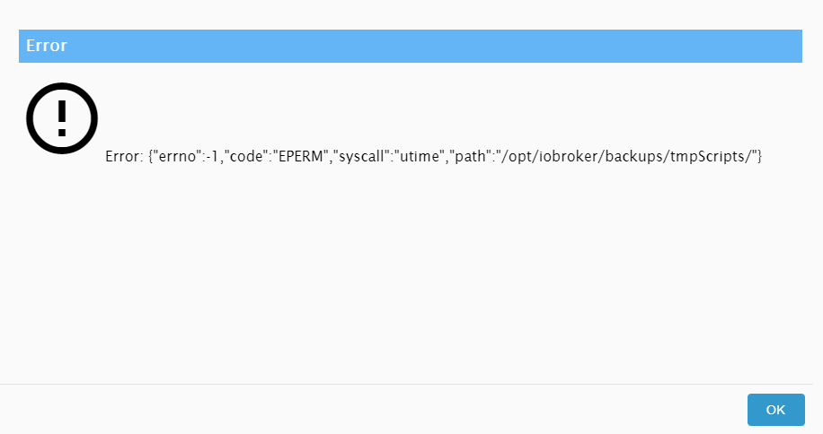 Javascript Wiederherstellung gescheitert
