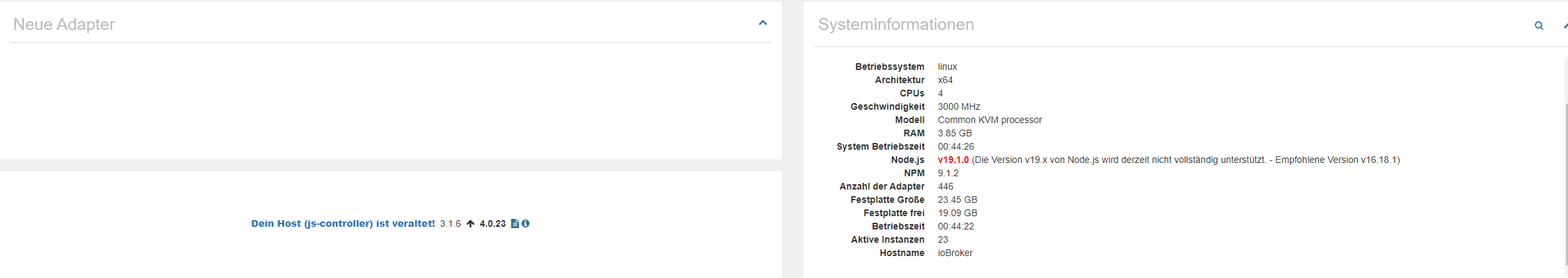 node.js => js-controller