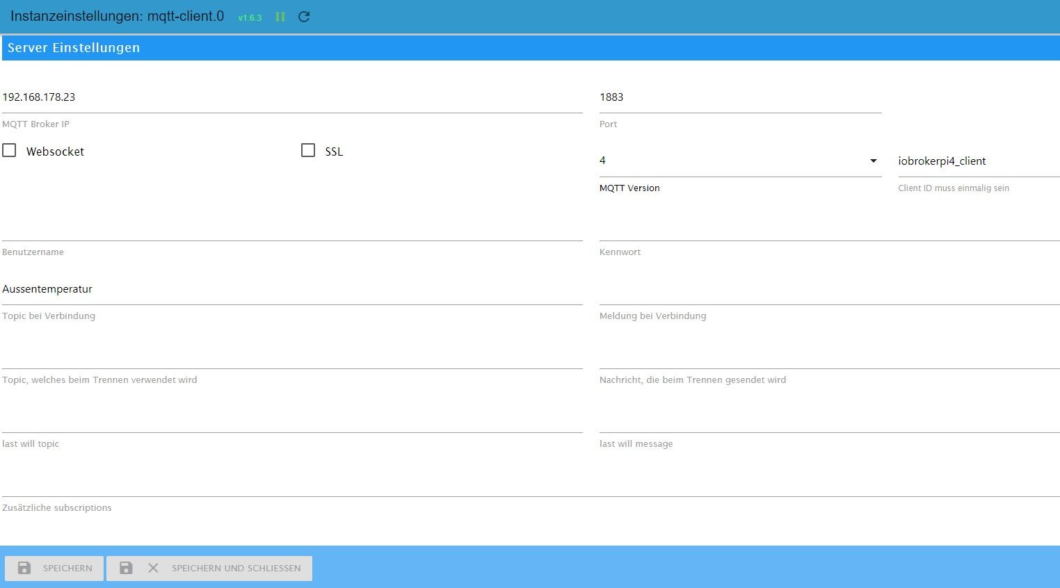 MQTT-Adapter gleichzeitig als Server und Client?