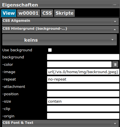 Position der Widgets
