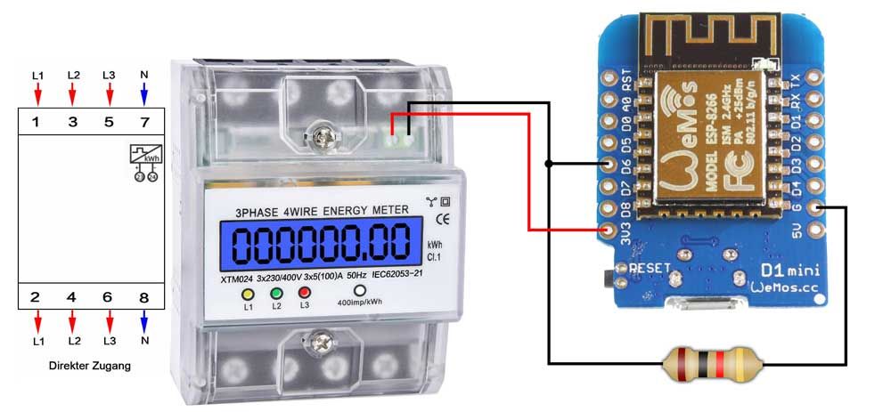 S0 vom Zähler per ESP8266 und Script in den ioBroker