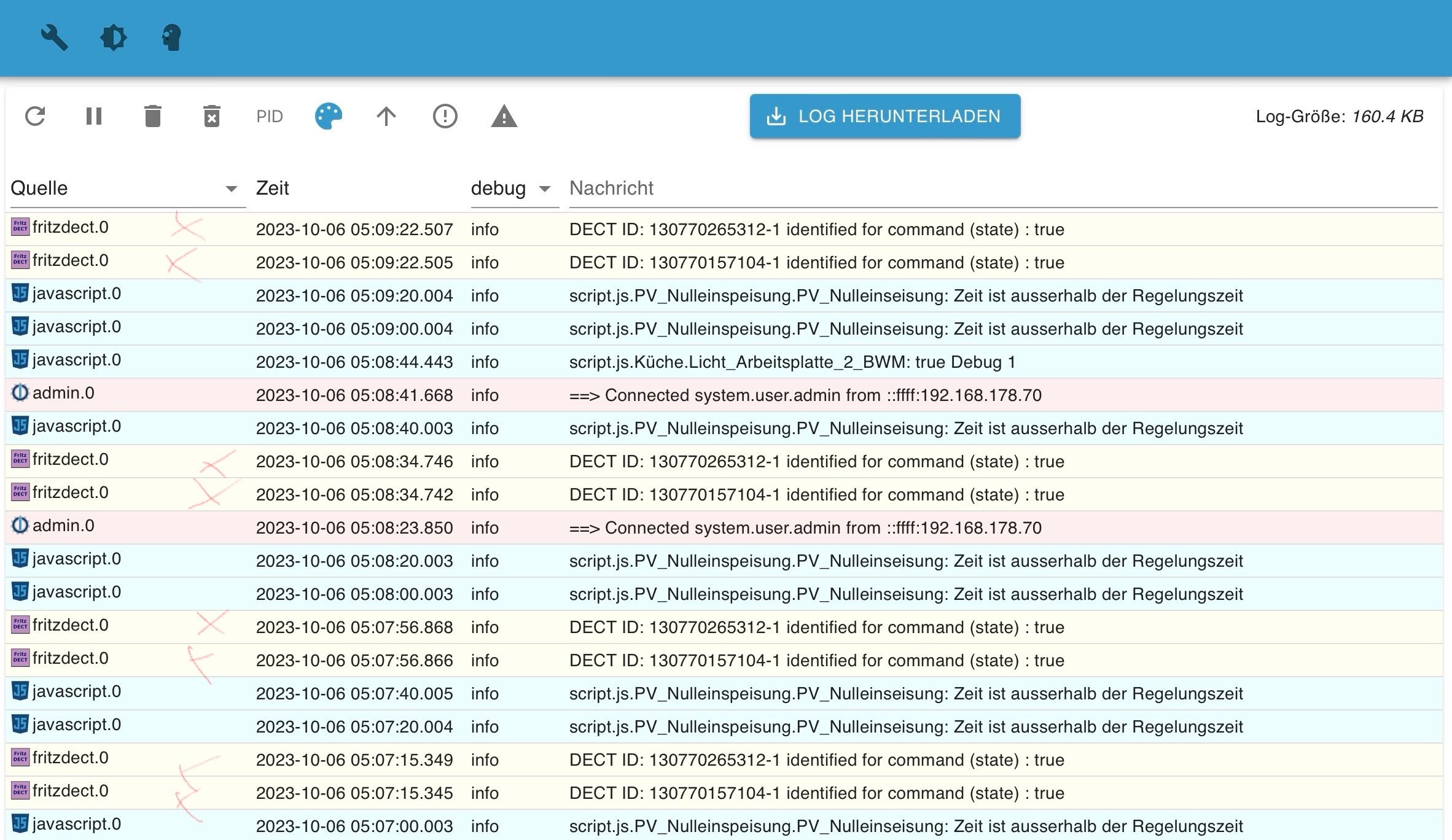 Blockly funktioniert nur sporadisch