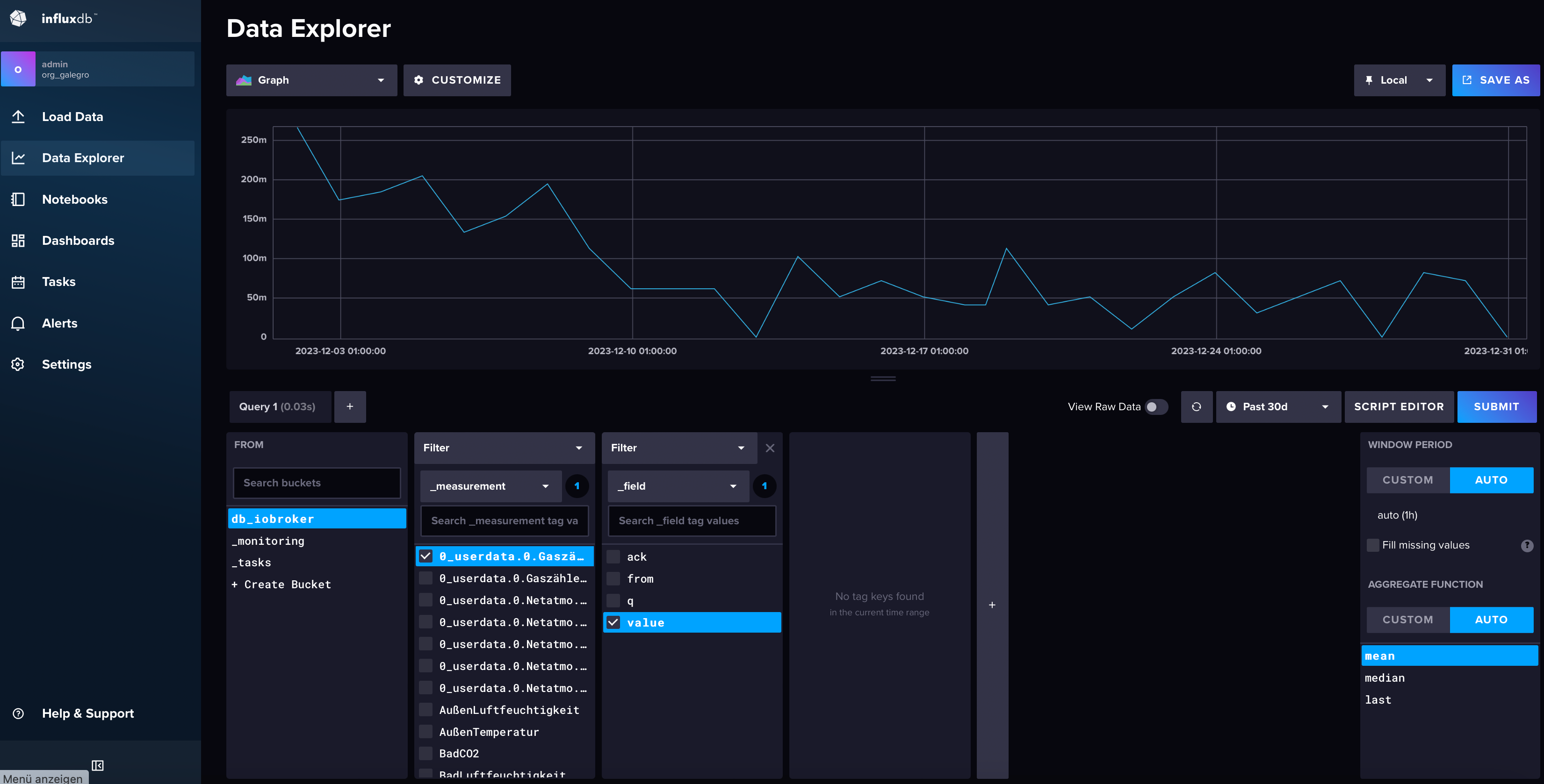 Influxdb Daten Als Csv Auslesen