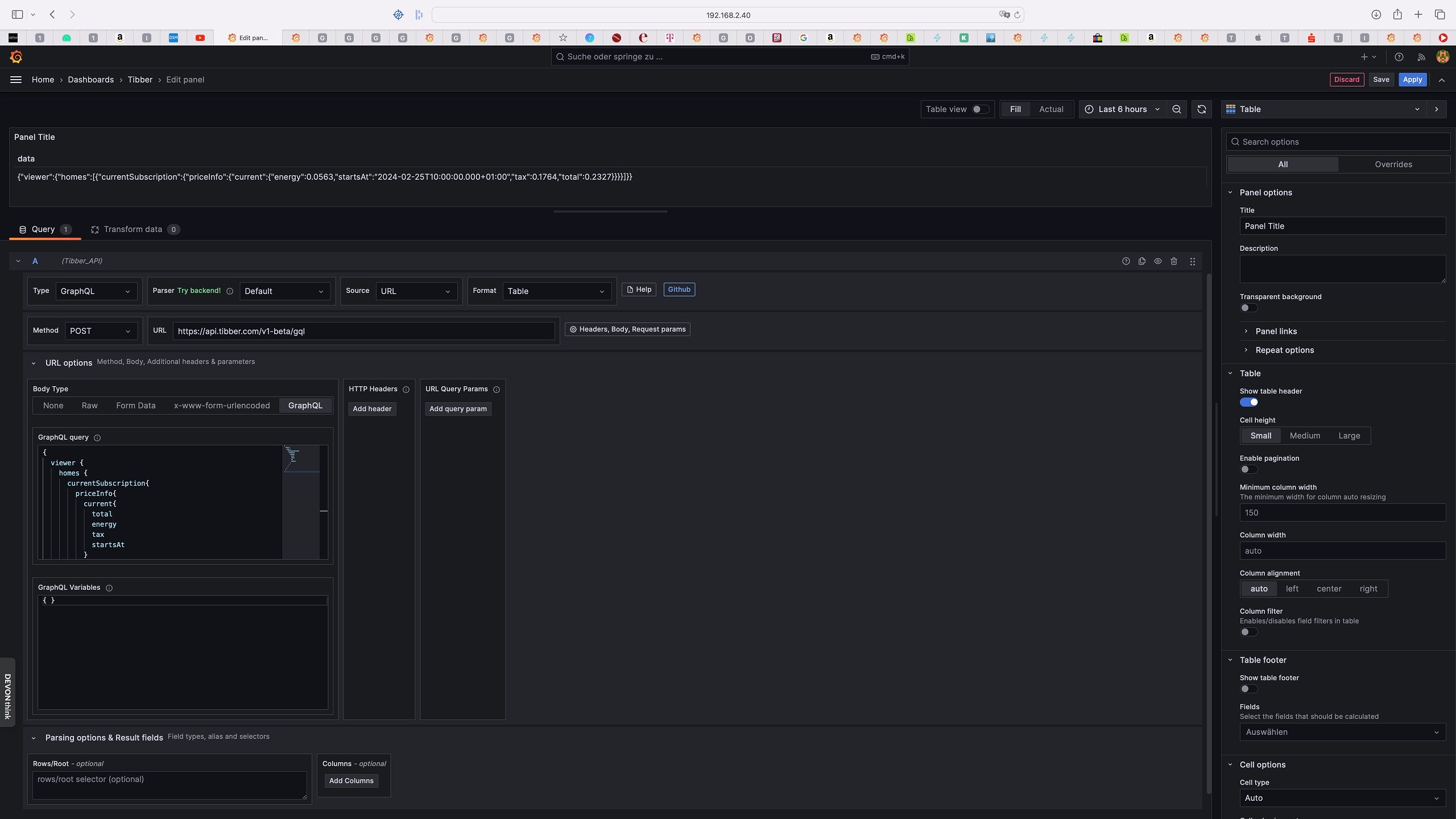 Grafana Infinity Plugin