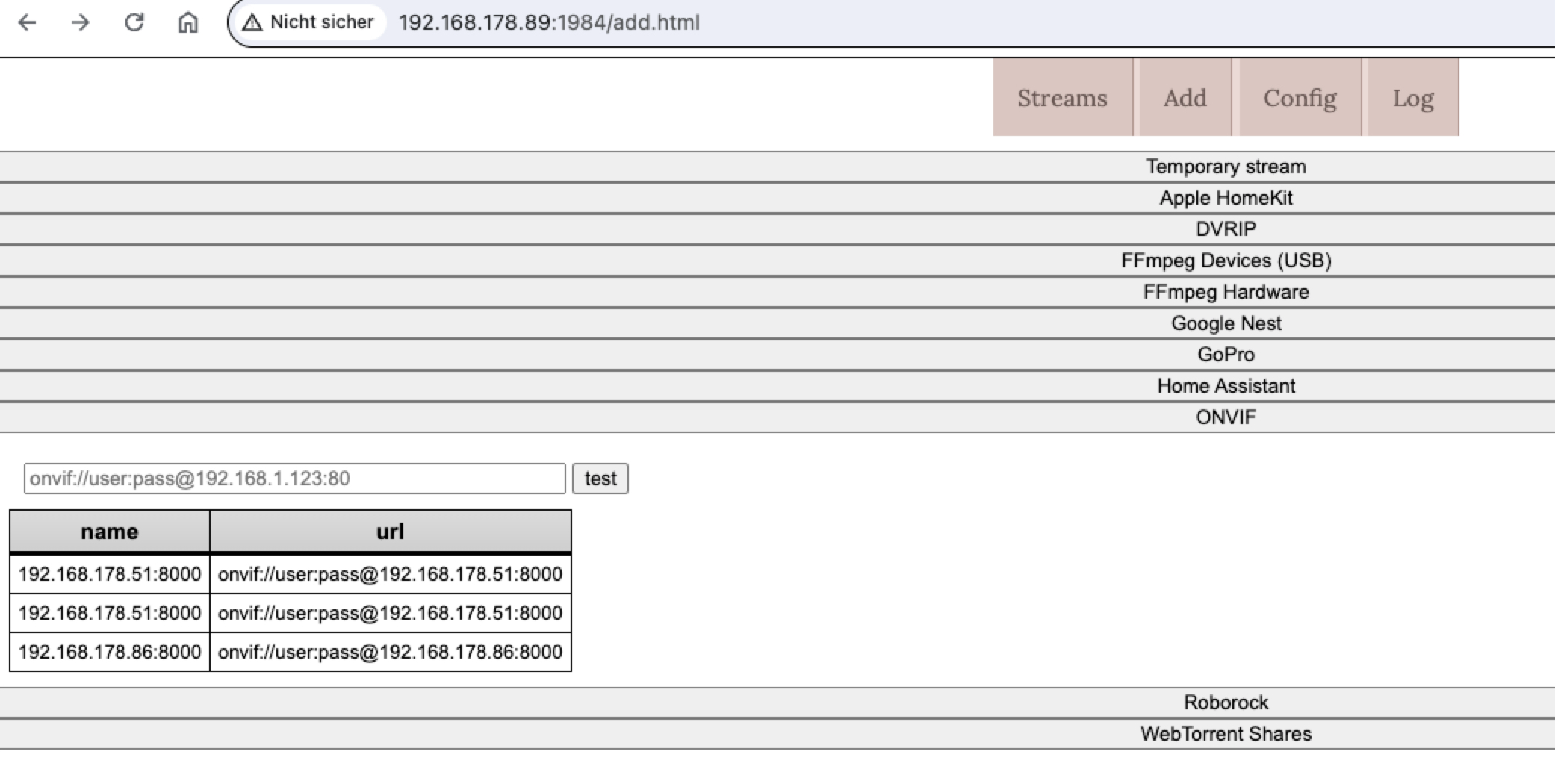 go2rtc -> IOB VIS widget