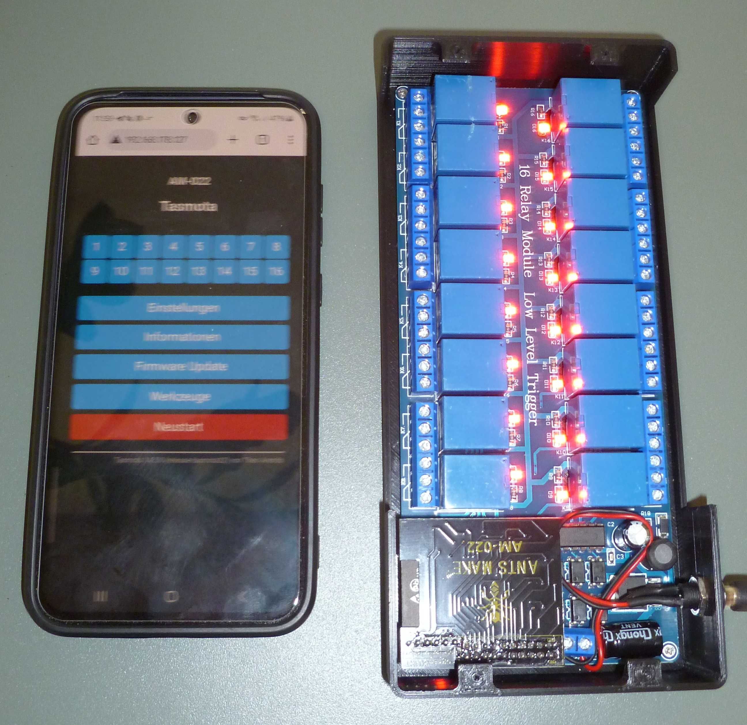 16-Relay-Card mit TASMOTA Steuerung