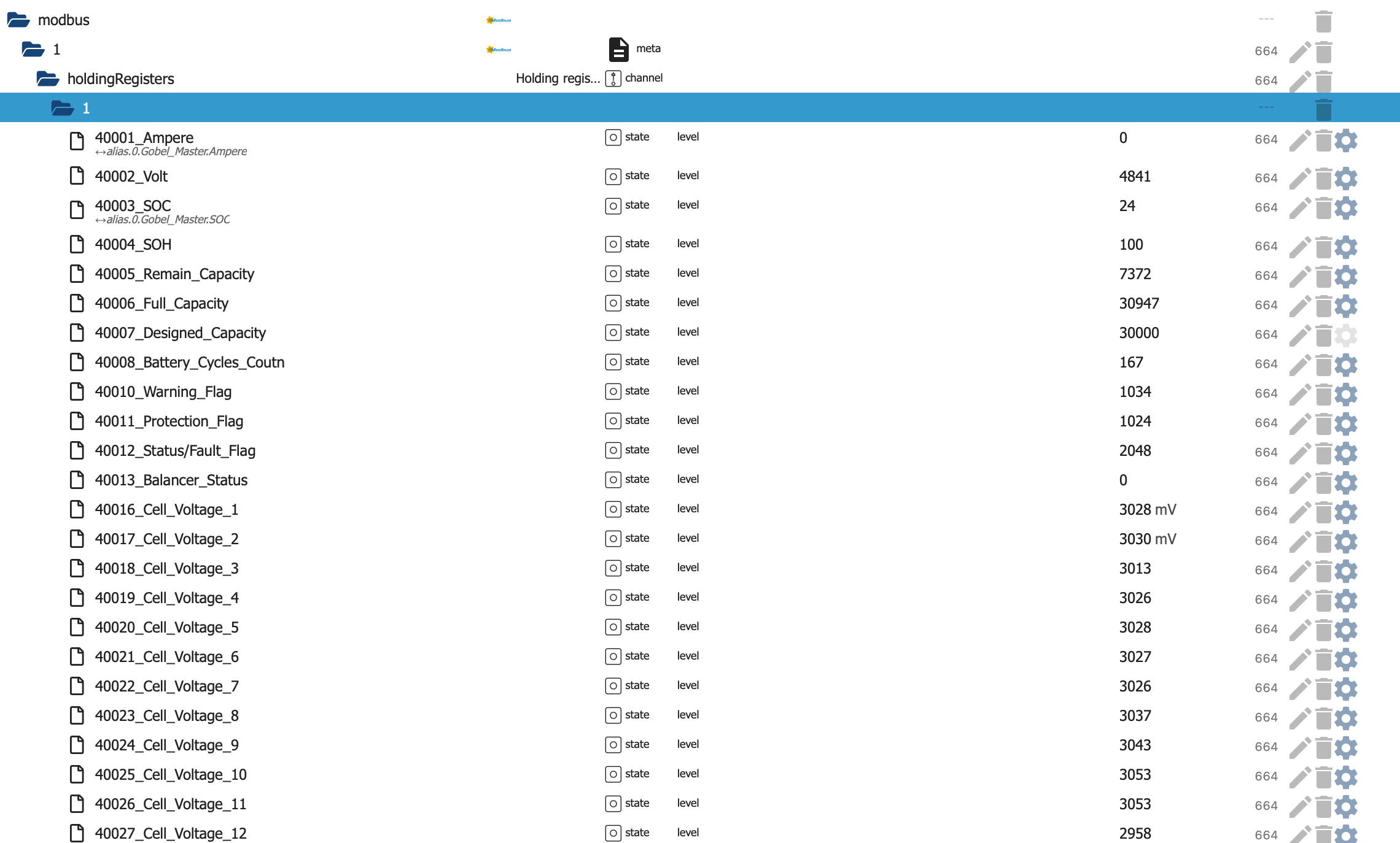 4 Packs je 16 Zellspannungen, Diff V max ausgeben?