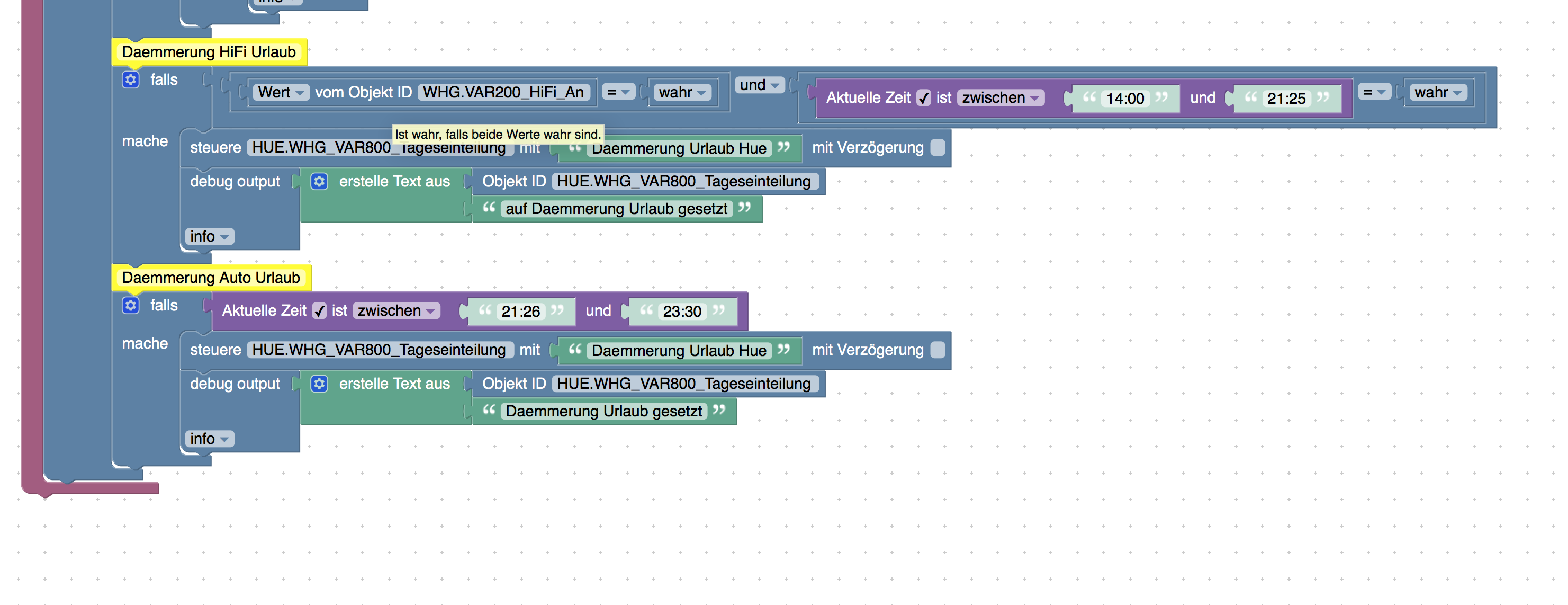 [Frage] Blockly - "if" mit Wochentage eingrenzen