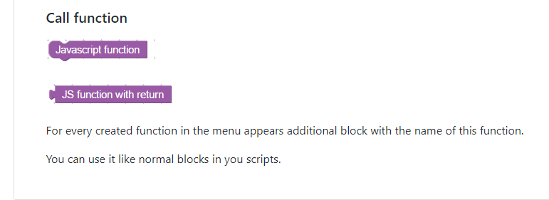 Javascript Blocky Call Function
